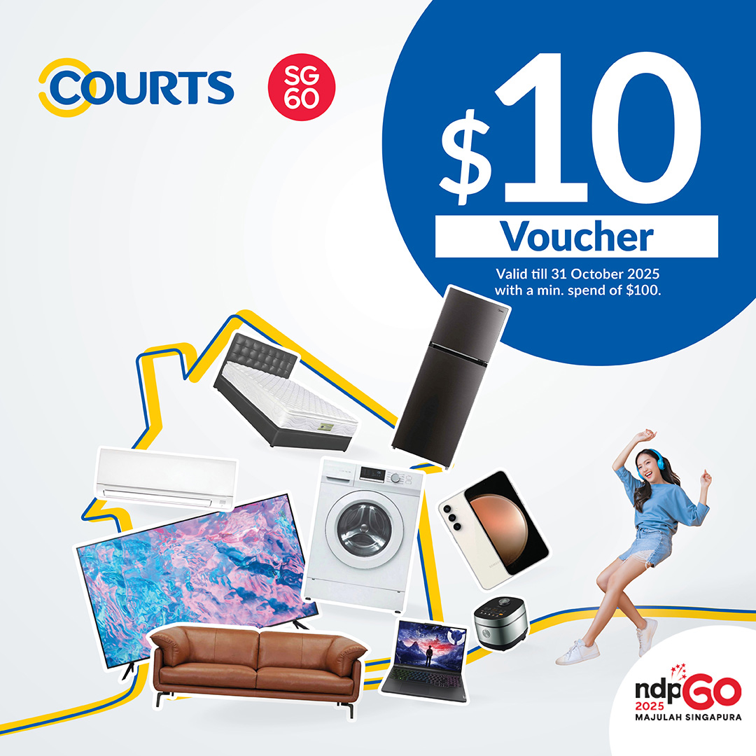 COURTS: $10 OFF electronics, home appliances, furniture and more | NDP