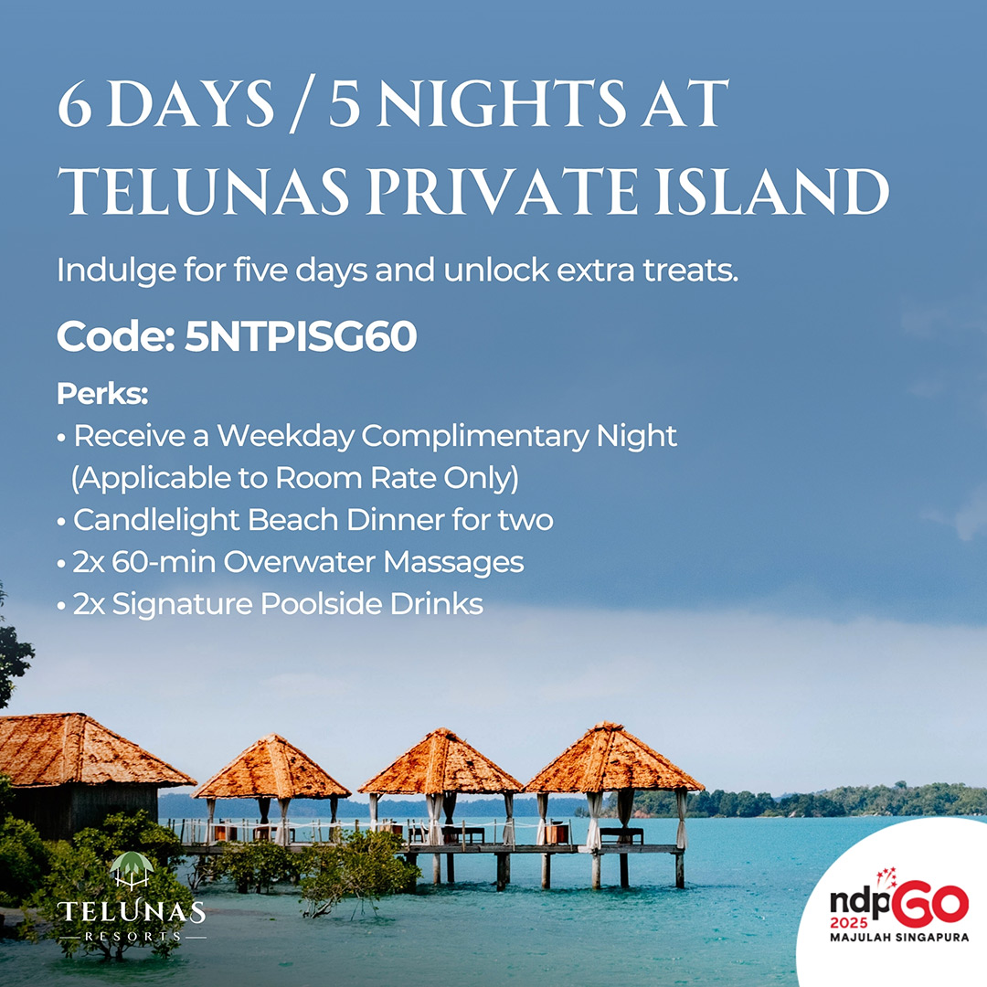Telunas Private Island: Extra perks for 6D5N stay | NDP