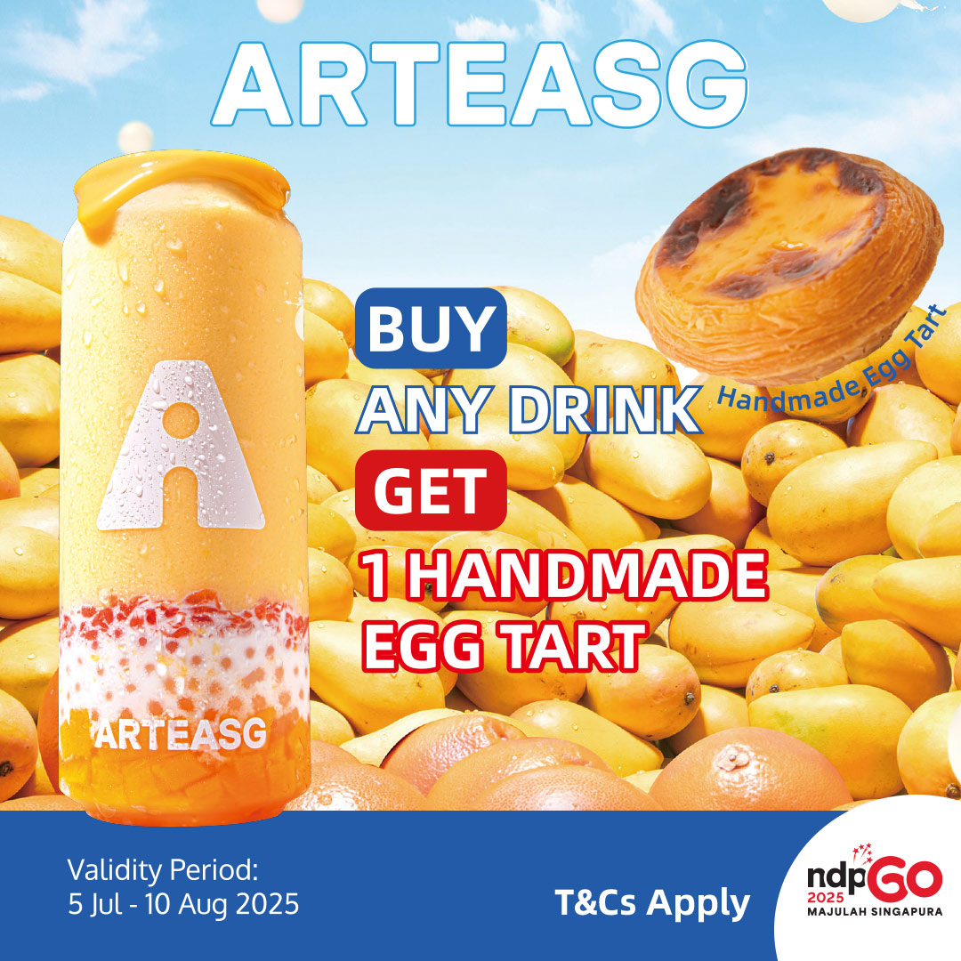 Arteasg: Buy Any Drink Get 1 Handmade Egg Tart Free | NDP