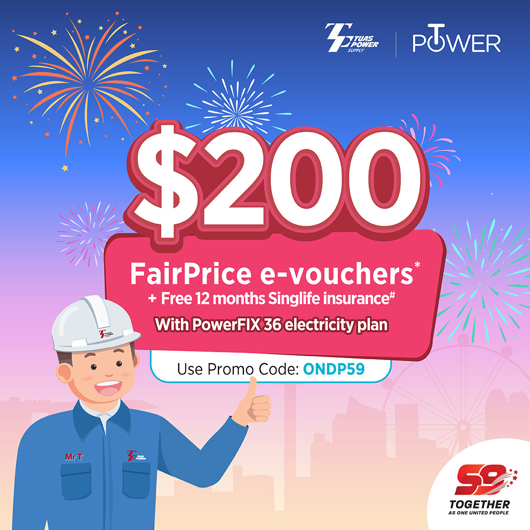 Tuas Power - Enjoy $200 grocery e-vouchers & fixed rate! | NDP
